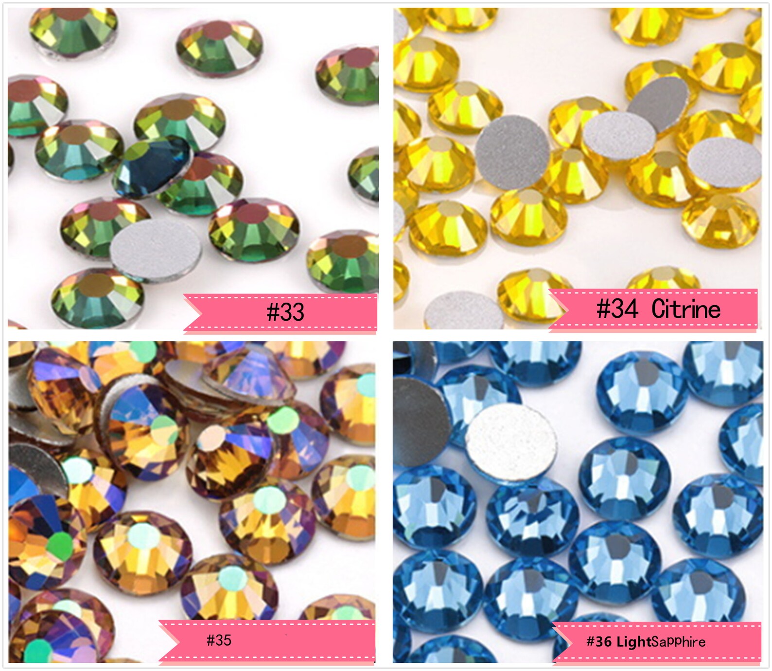 Mixed Size 1440 Pcs SS4-SS12 Flatback Faceted Rhinestonesdiy - Etsy