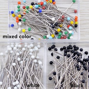 100pcs Sewing Pins 38mm Pearl Ball Head Push Pins Straight - Etsy