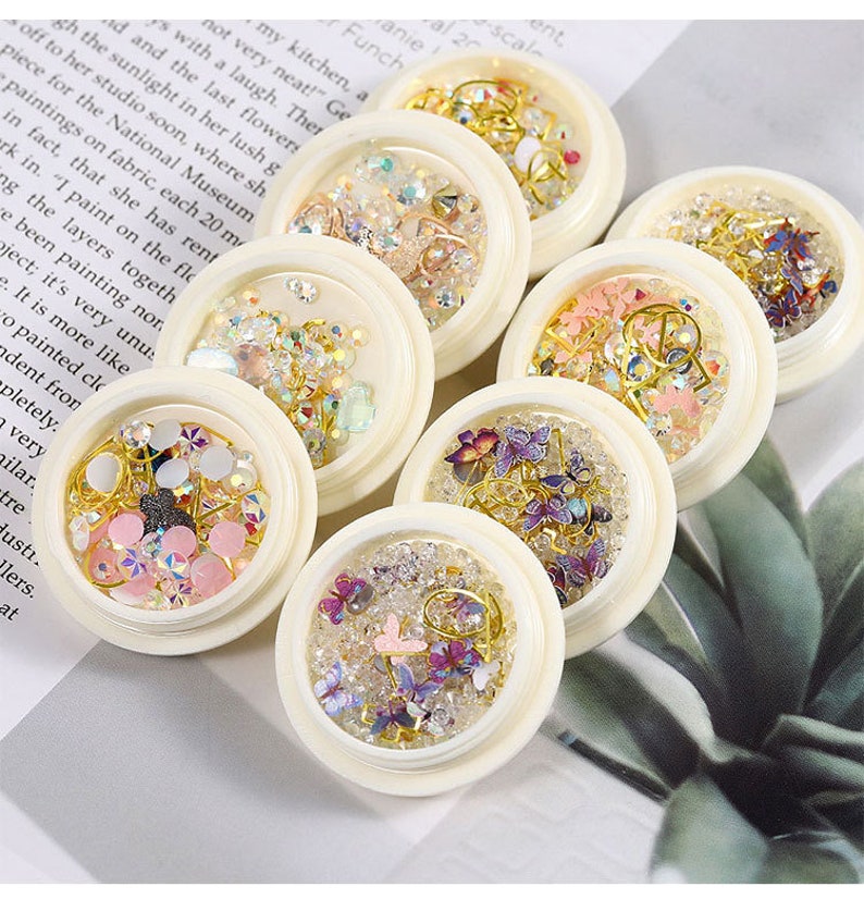 A Box of Mixed Rivet Decorationsdiy Deco Blingmetal for Nail - Etsy