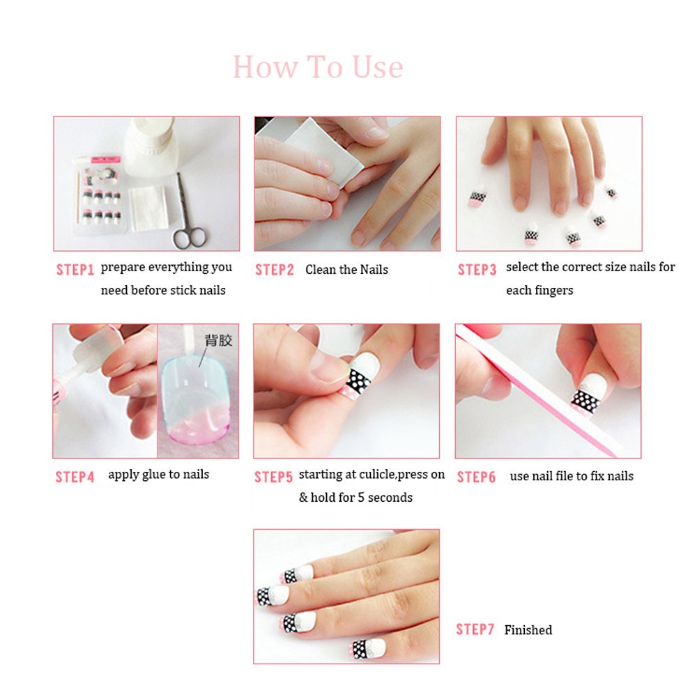 24 PCS Detachable Frech Long Fake Nails Matte Nail Tips20 | Etsy