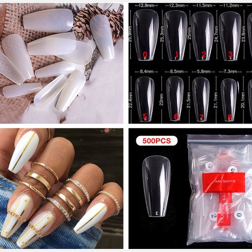 500 Pcs French Fake Nailscurve Clear Nails Tipspress on - Etsy