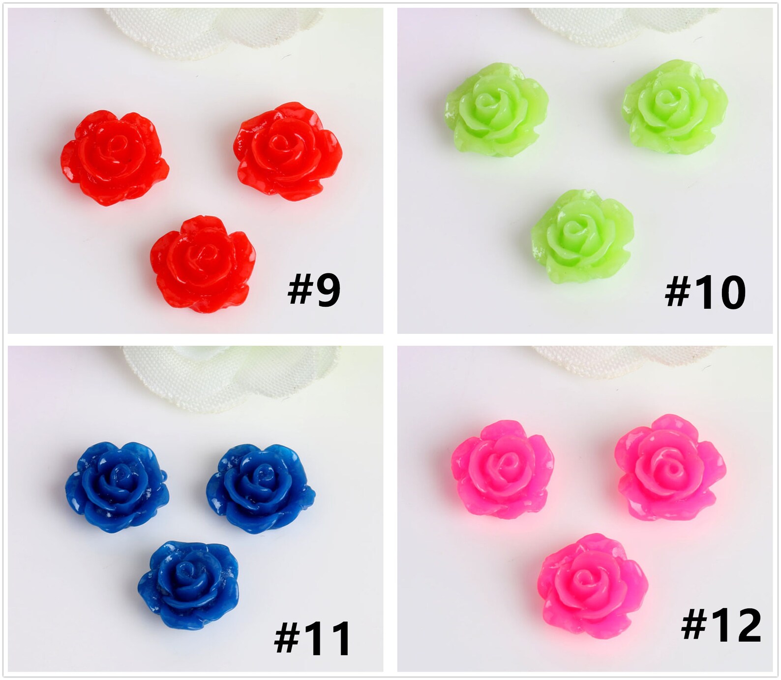 20 Pcs/50 Pcs/100 Pcs 10mm Small Rose Cabochons No Hole Rose - Etsy