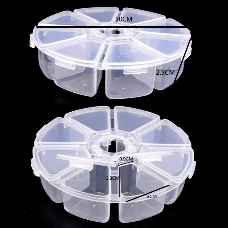 8 Grids Round Storage Boxorganizer Containers Case for DIY - Etsy