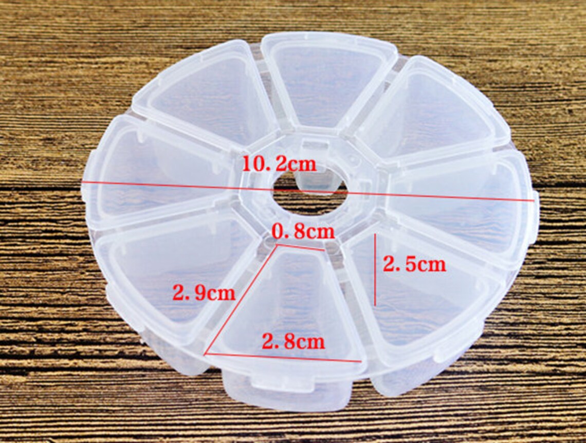 8 Grids Round Storage Boxorganizer Containers Case for DIY - Etsy