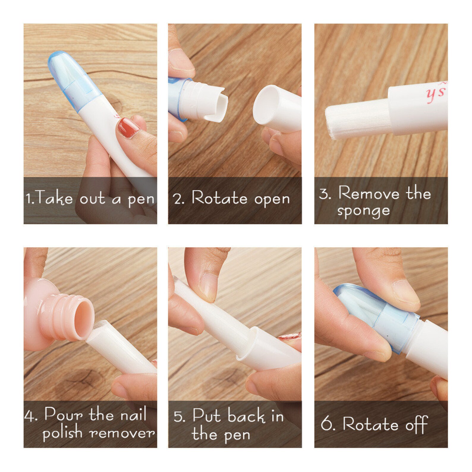 4 Colors Nail Washing Pen Edge Easily Remover Nail Polish | Etsy