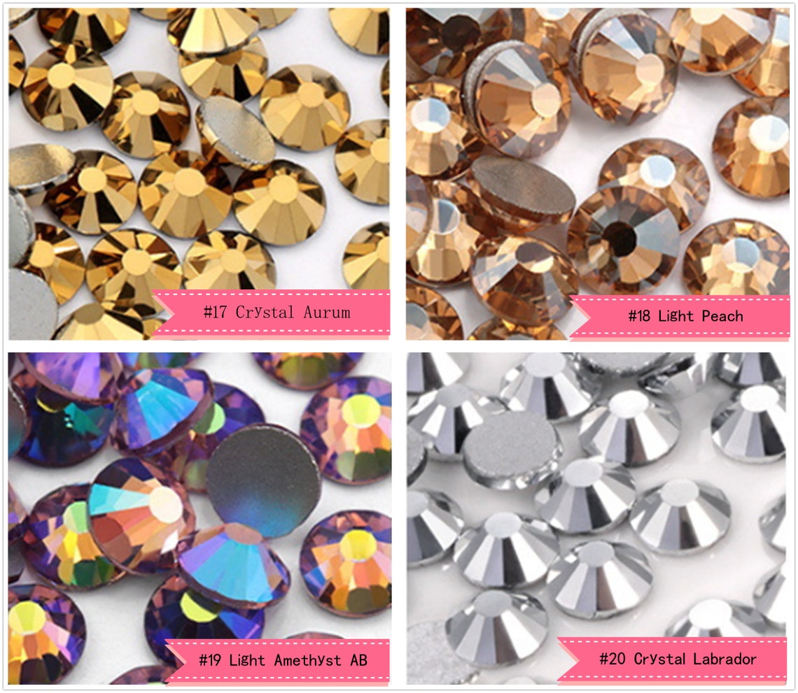 Mixed Size 1440 Pcs SS4-SS12 Flatback Faceted Rhinestonesdiy | Etsy