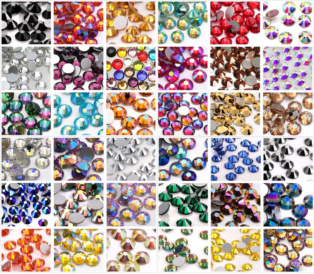 Mixed Size 1440 Pcs SS4-SS12 Flatback Faceted Rhinestones,diy Deco ...