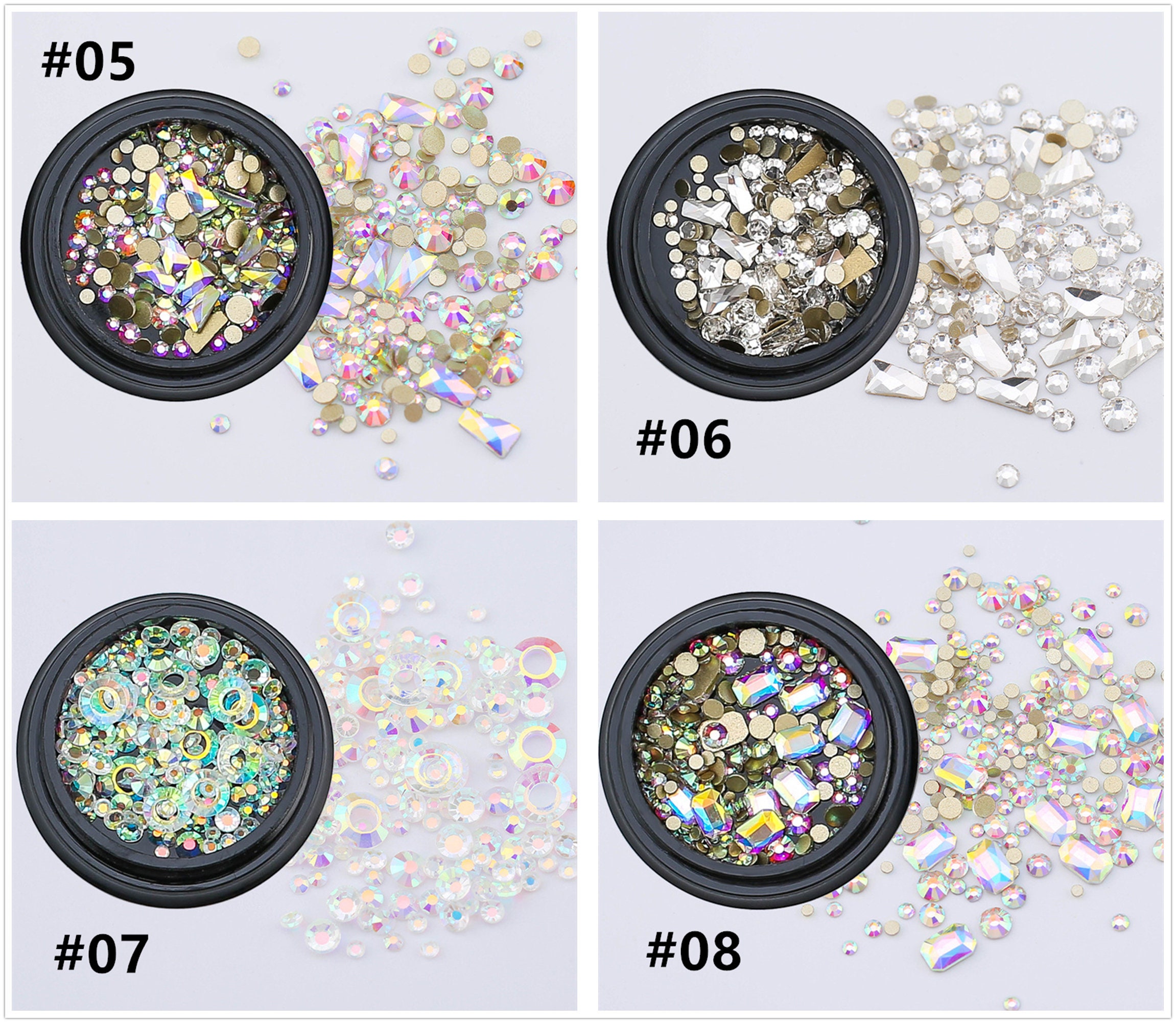 Mixed Resin Faceted Rhinestonesdiy Deco Blingglass Crystal - Etsy