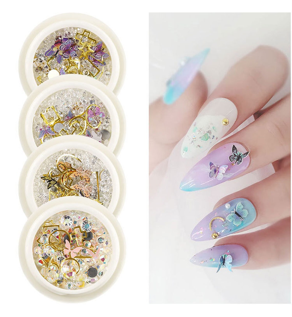 A Box of Mixed Rivet Decorationsdiy Deco Blingmetal for Nail - Etsy