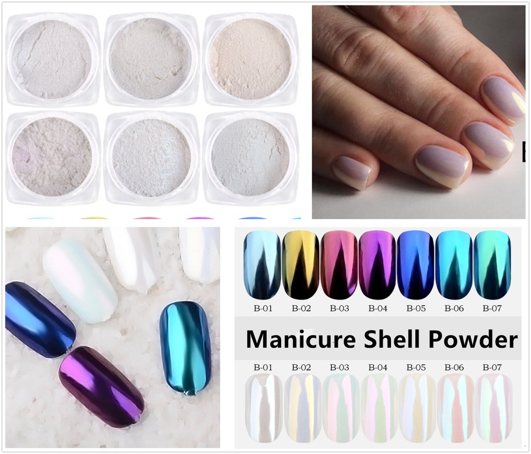 Manicure Shell Powder,mirrored Nail Art Powder Dust,magic Mirror Powder ...