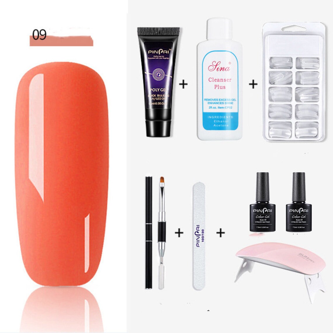 Kit Poly Gel Setset of Extend Gelnail Formtop Coatuv Nail - Etsy Canada