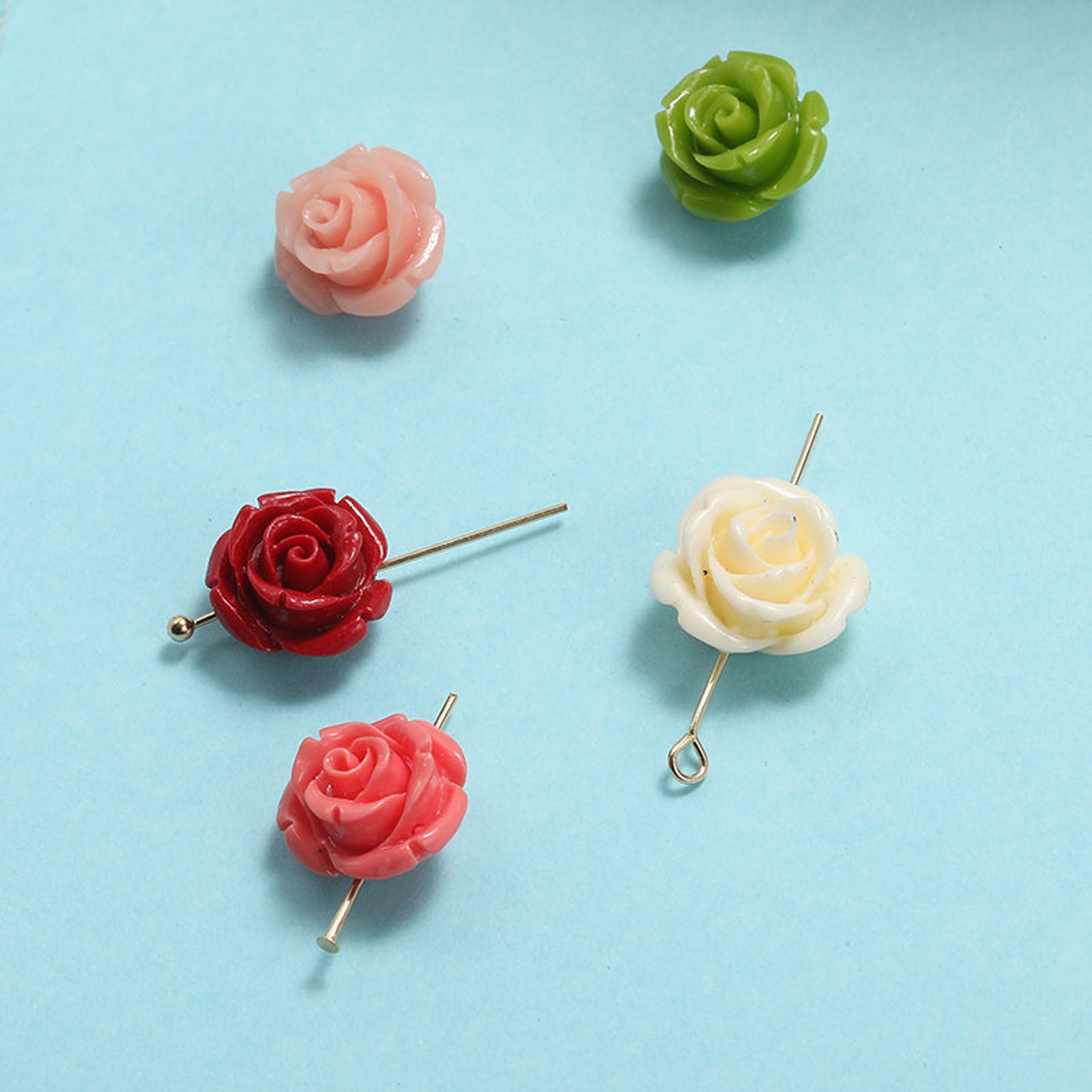 20 Pcs/50 Pcs/100 Pcs 10mm Small Rose Cabochons No Hole Rose - Etsy
