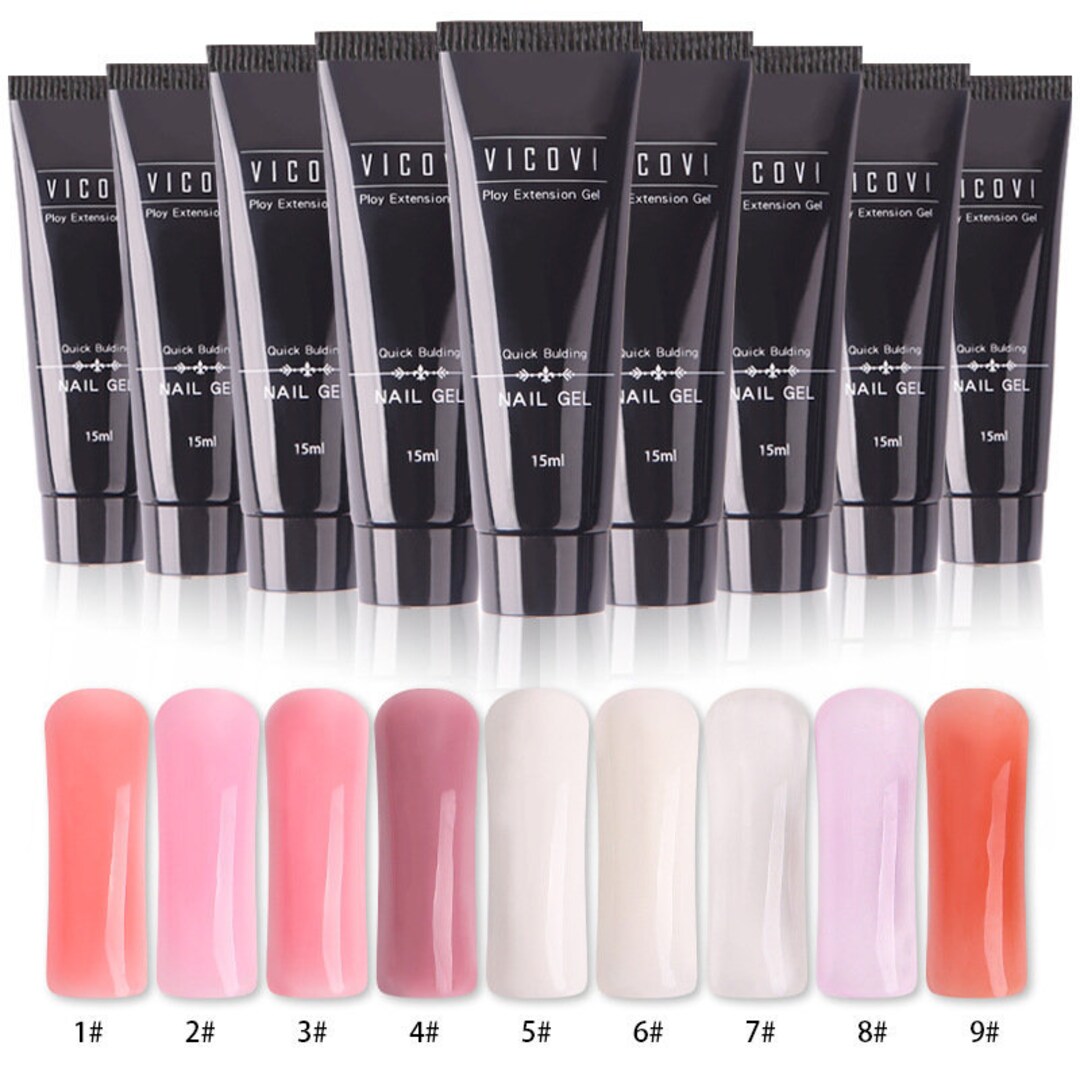 9 Colors Nail Gel Nail Extension Gels Thick Builder Gel Natural ...