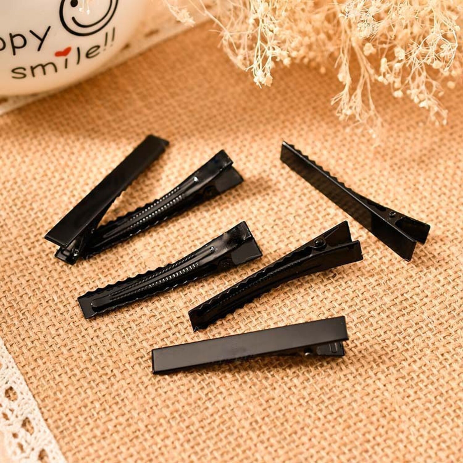 50 Pcs/100 Pcs Black Metal Hair Clipsalligator Clipflat - Etsy