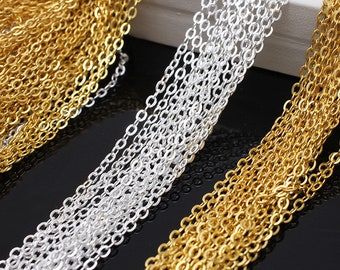 Flat Soldered Cable Chain Raw Brass Chain brass Soldered Link Chain 0. ...