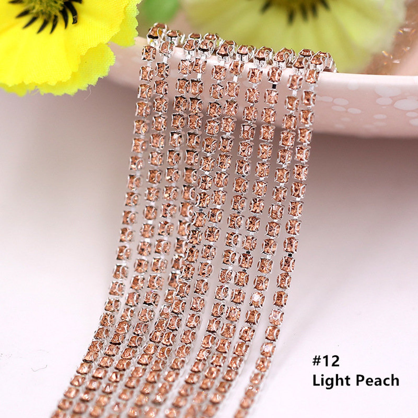 2mm Rhinestone Close Trim Cup Chain D Shape Rhinestone | Etsy