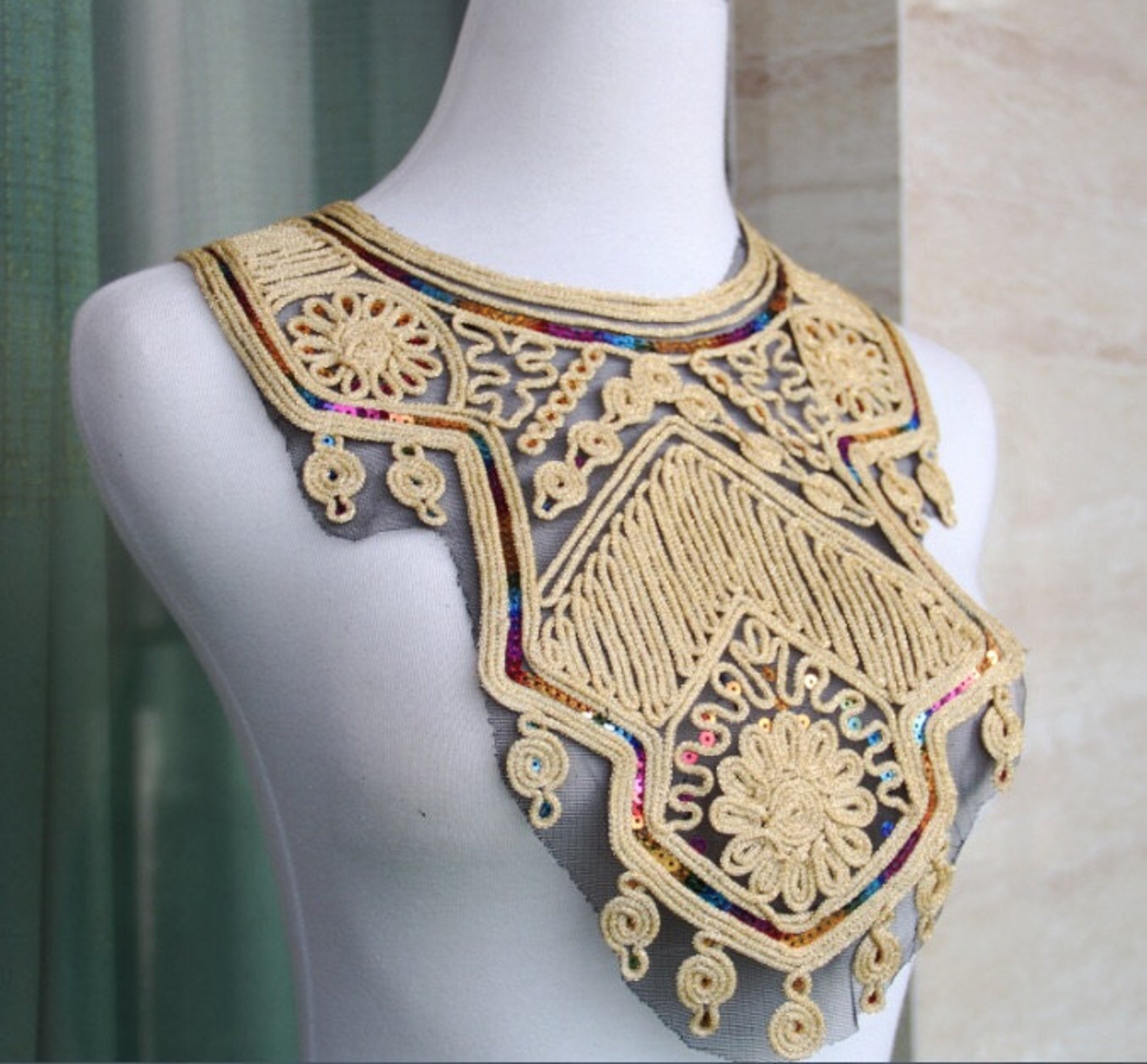 Vintage Style Cotton Collar Applique Lace Collar Applique - Etsy