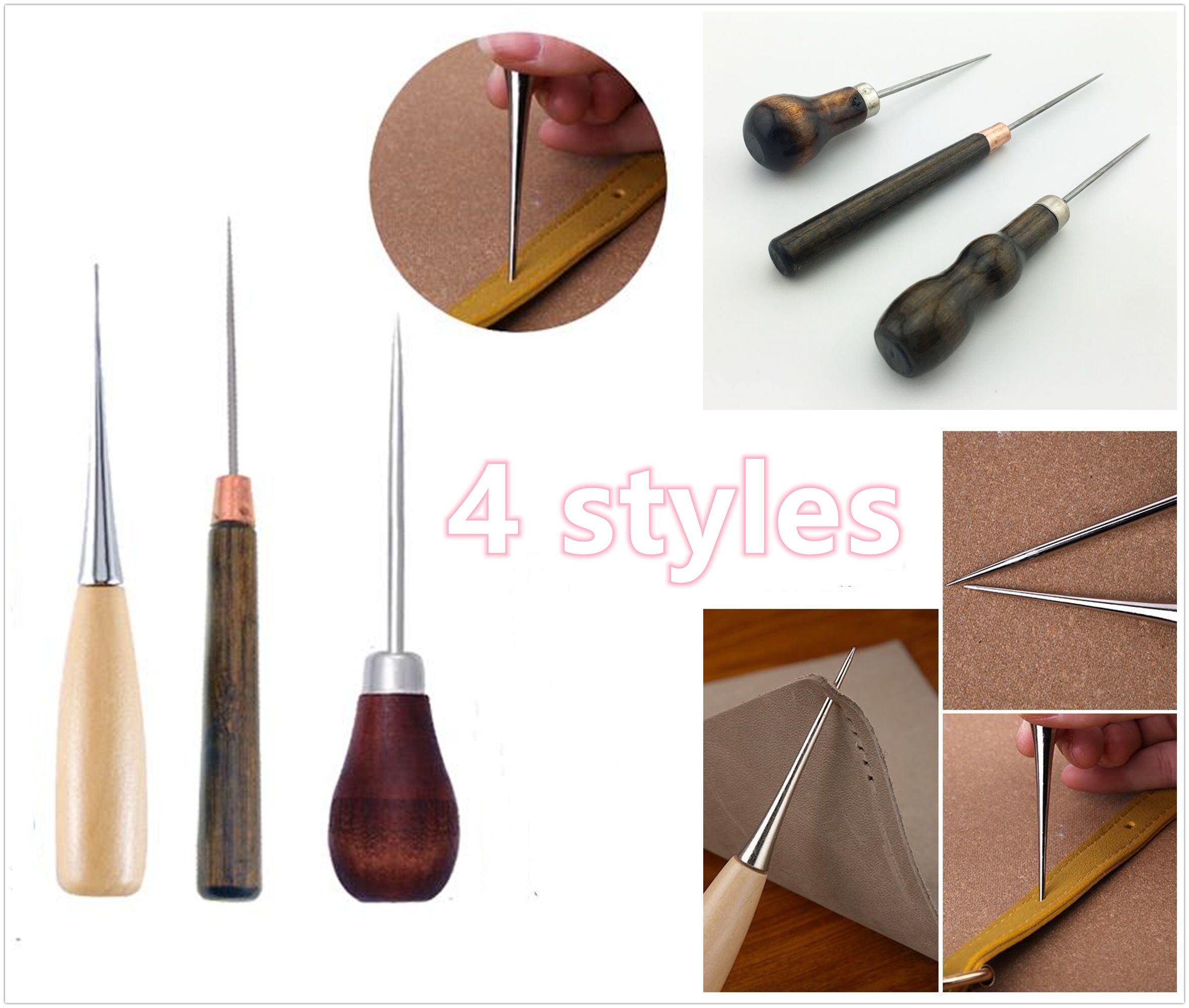 Wooden Handle Awls DIY Leather Tent Sewing Awl Shoes Repair - Etsy