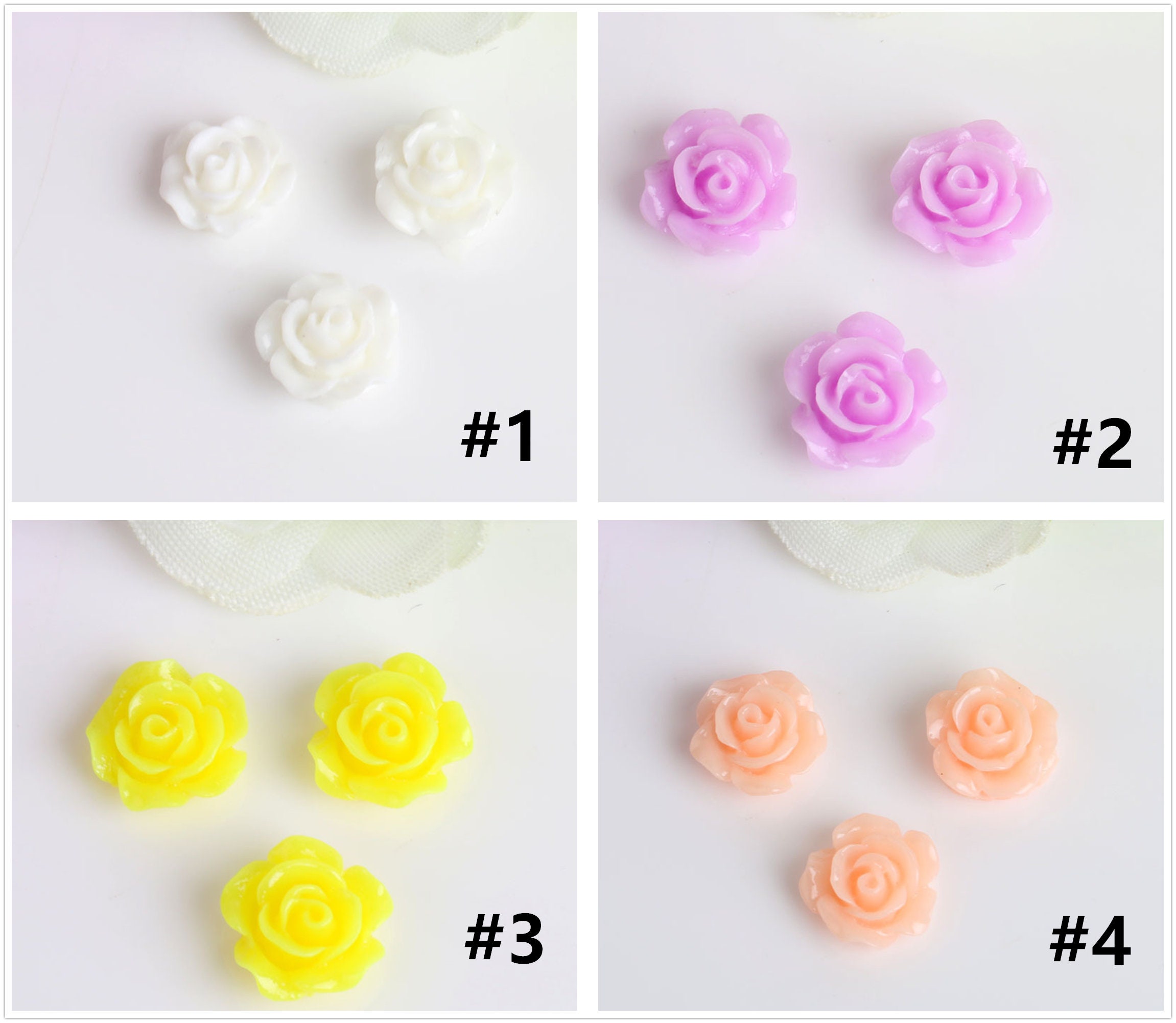 20 Pcs/50 Pcs/100 Pcs 10mm Small Rose Cabochons No Hole Rose - Etsy