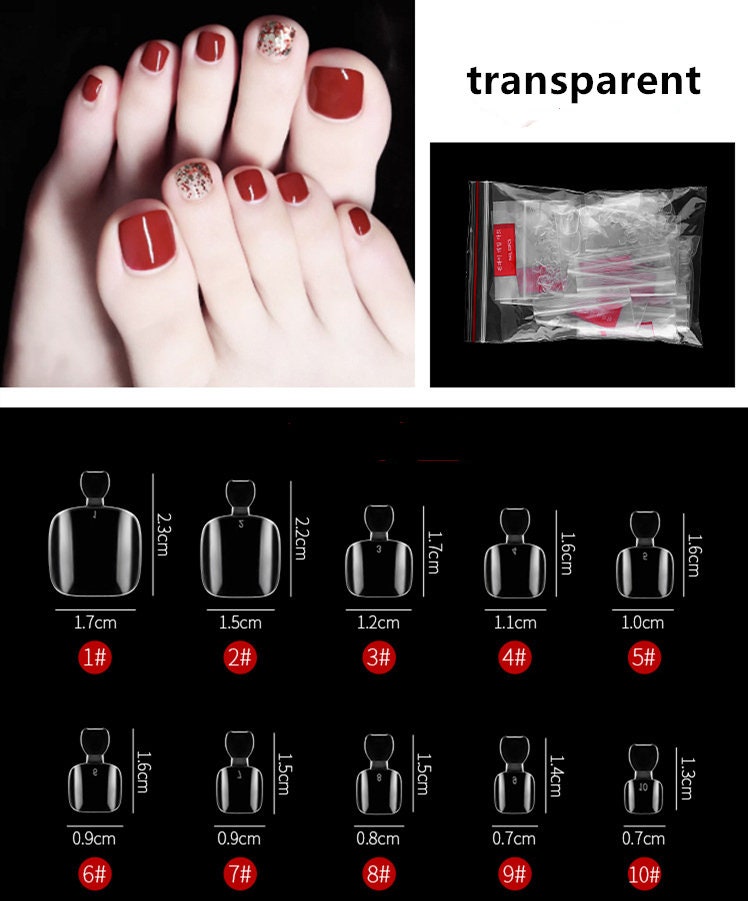 500 Pcs False Fake Artificial Toe Nails Tips French Foot Tips | Etsy