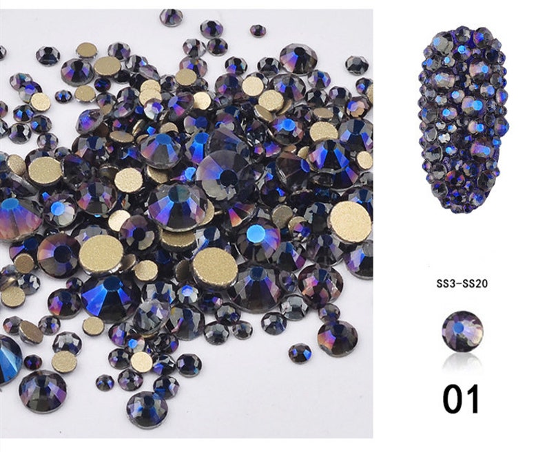 Mixed Size 1440 Pcs SS3-SS20 Flatback Faceted Rhinestonesdiy - Etsy