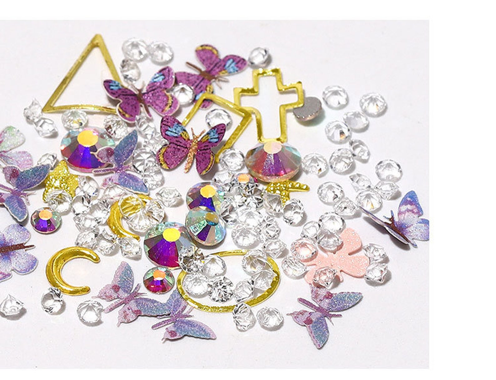 A box of Mixed Rivet decorationsDiy Deco BlingMetal for Nail | Etsy