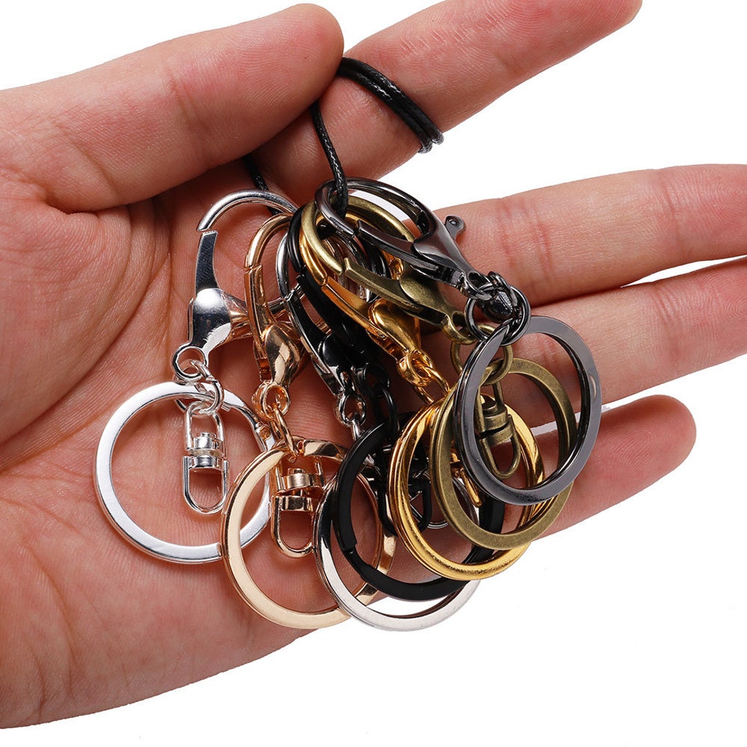 5pcs/lot 30mm*68mm Key Ring Classic 5 Colors Plated Lobster Clasp Key ...