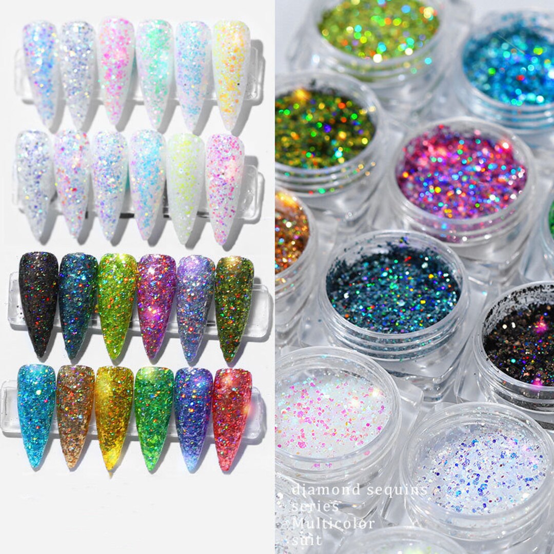 Nail Art Powder Dust Shimmer Decoration,assorted Holigraphic Chameleon ...