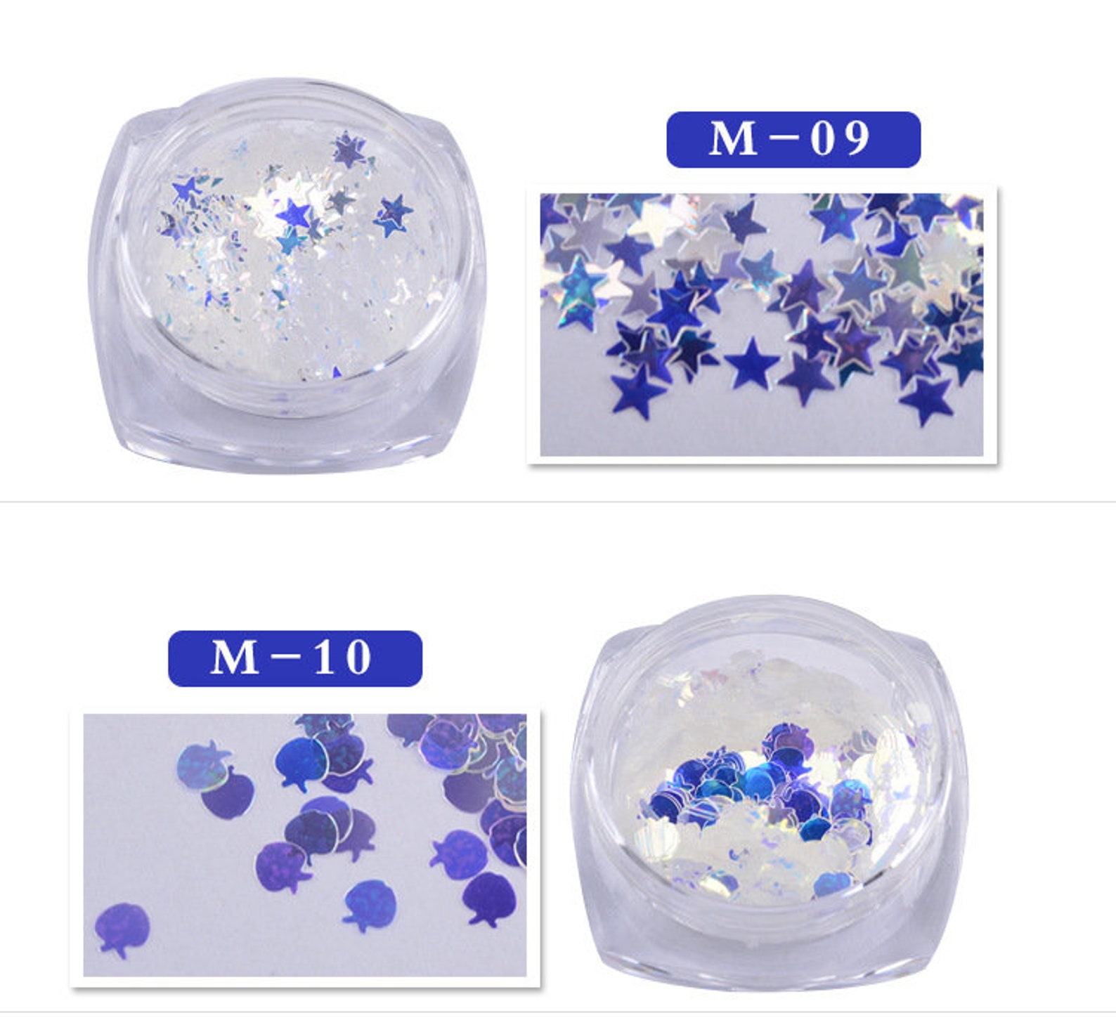 12 Styles Sequins Decorationsblue Light Sequins Diy Deco - Etsy