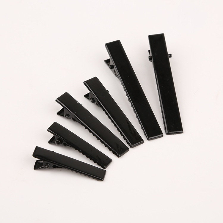50 Pcs/100 Pcs Black Metal Hair Clipsalligator Clipflat - Etsy
