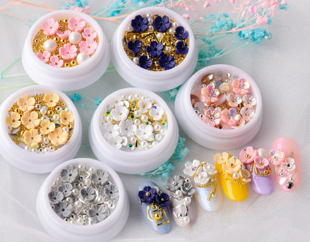 Mixed Rivet Glitter Nail Studs Metal Decoration,flowers Nail Supply ...