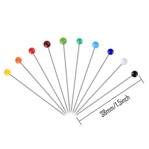 100pcs Sewing Pins 38mm Pearl Ball Head Push Pins Straight - Etsy