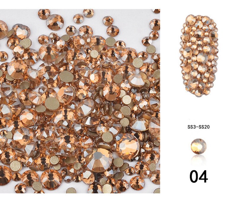 Mixed Size 1440 Pcs SS3-SS20 Flatback Faceted Rhinestonesdiy - Etsy