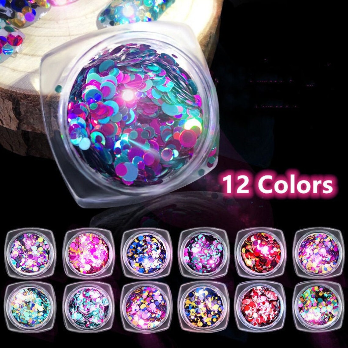 12 Box a Set of Mixed Sequins Decorationsround Sequins Diy | Etsy