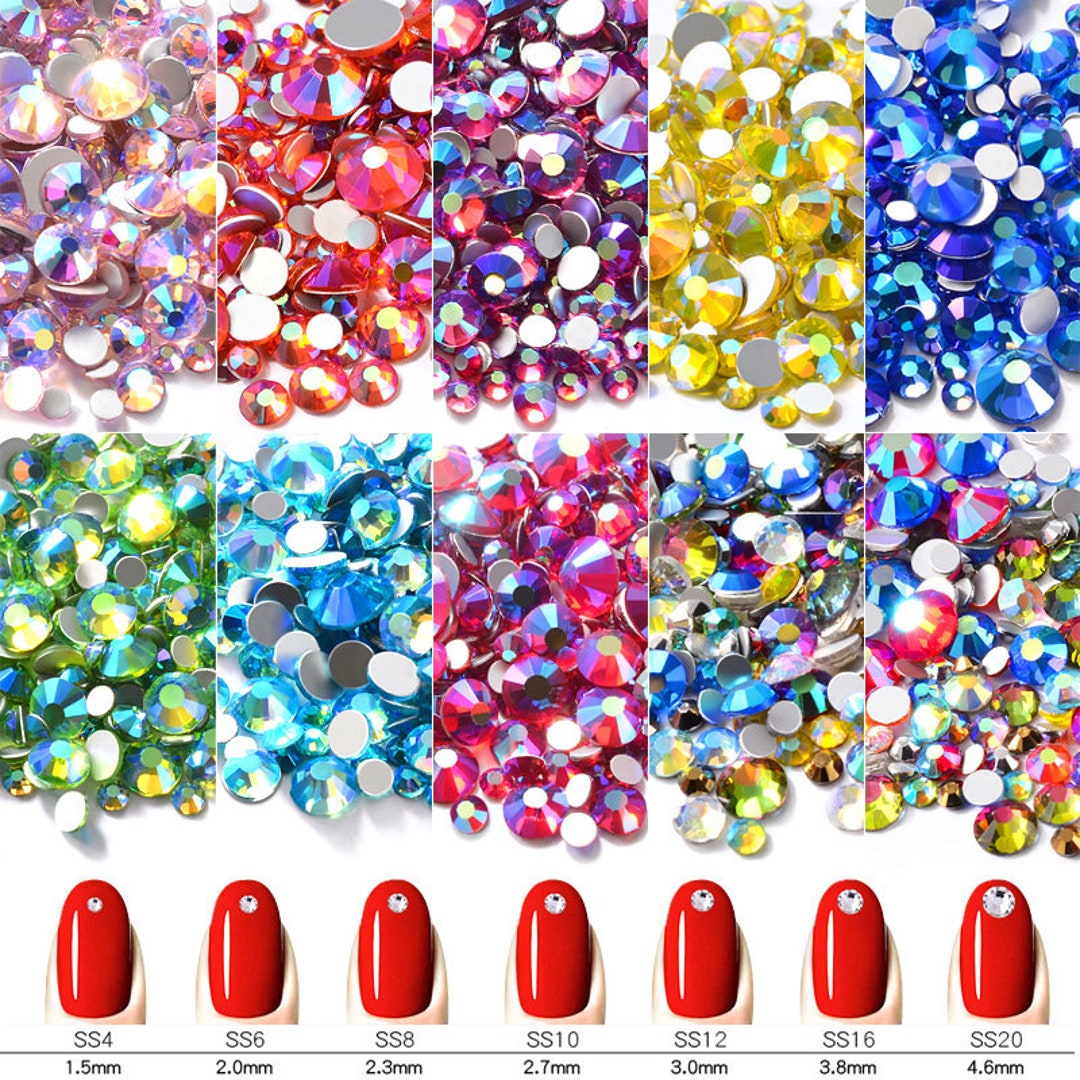 Mixed Size 300 Pcs SS4-SS20 Flatback Faceted Rhinestones,diy Deco Bling ...