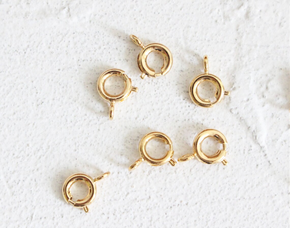 50 Pcs/100 Pcs Brass Spring Ring Clasp for Jewelry Making - Etsy