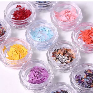 50 Pcs A Box of Resin Nail Decoration,resin Butterfly Nail Supply , 3D ...