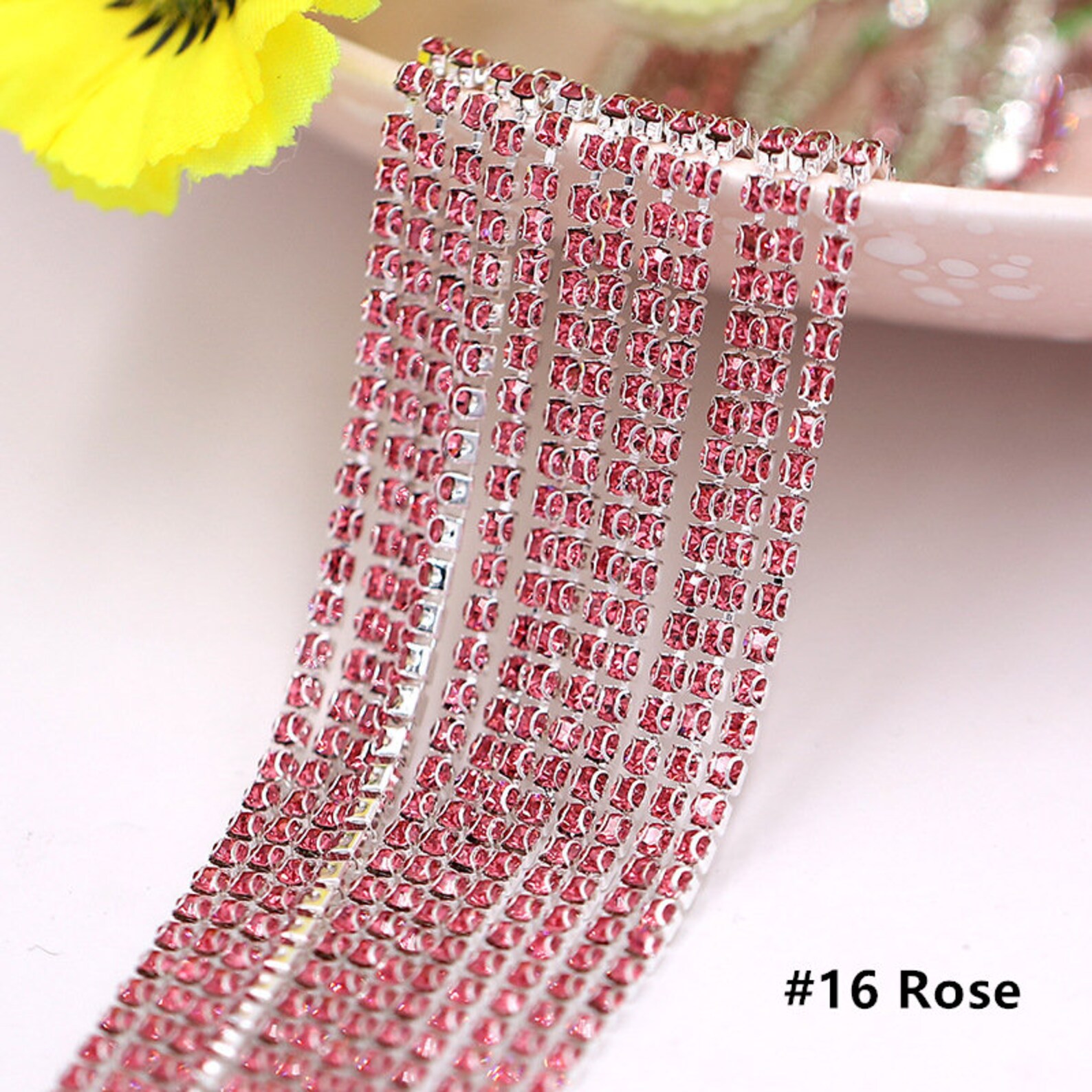 2mm Rhinestone Close Trim Cup Chain D Shape Rhinestone | Etsy