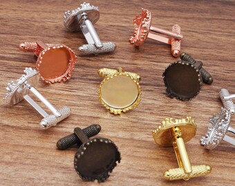 20pcs Bezel Cufflink Blanks Brass French Cufflink Base - Etsy