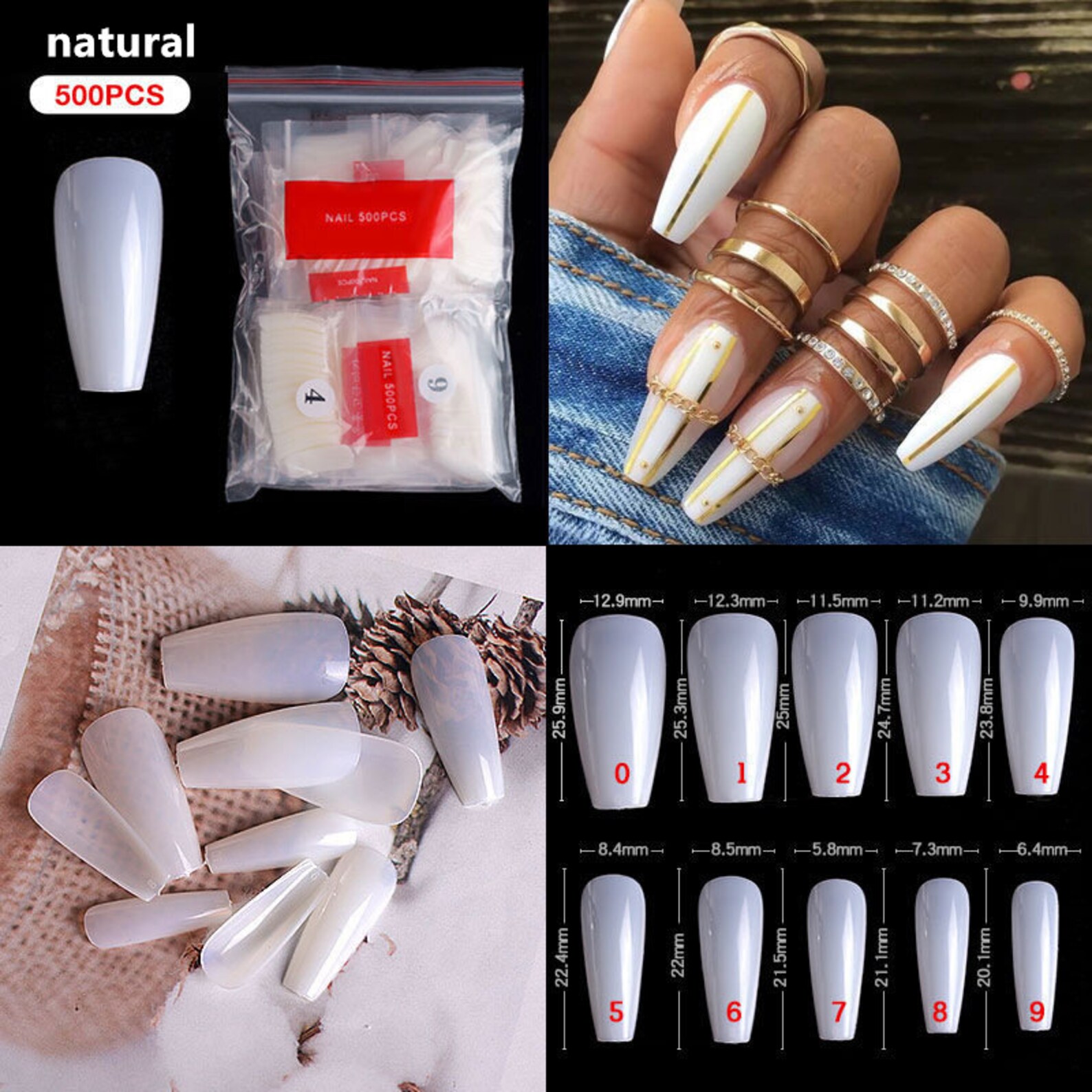 500 Pcs French Fake Nailscurve Clear Nails Tipspress on - Etsy