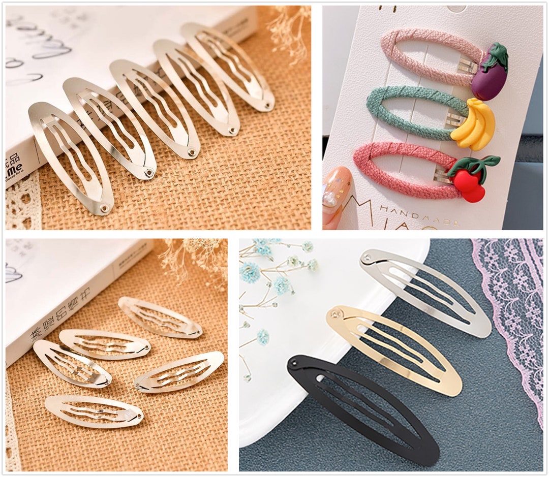 20/50 Pcs 4-8cm Metal Snap Clips,water Drop Clip ,BB Clip,oval Blank ...