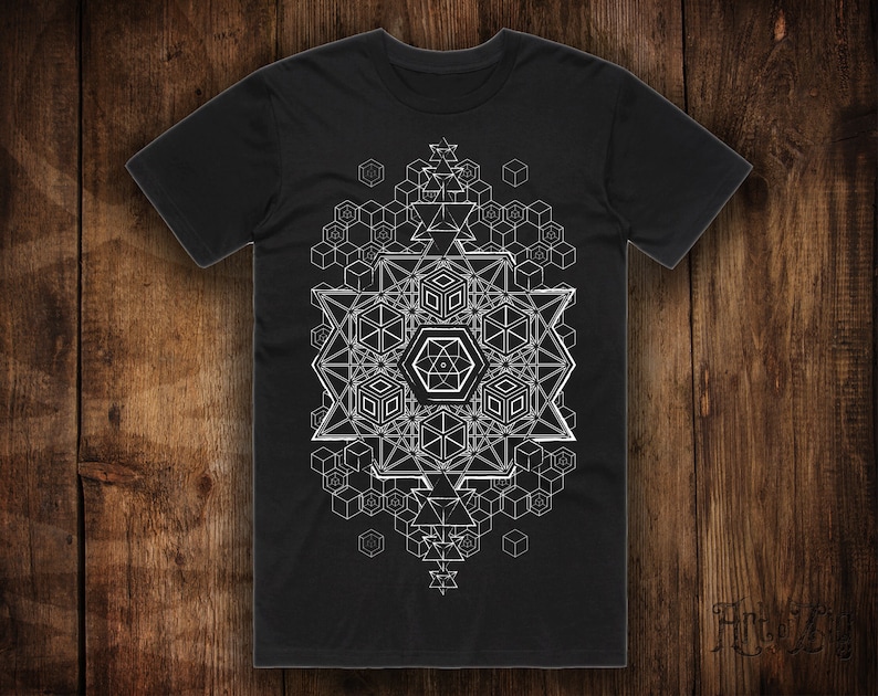 MENS Black T-shirt // Sacred Geometry // Festival Clothing // - Etsy ...