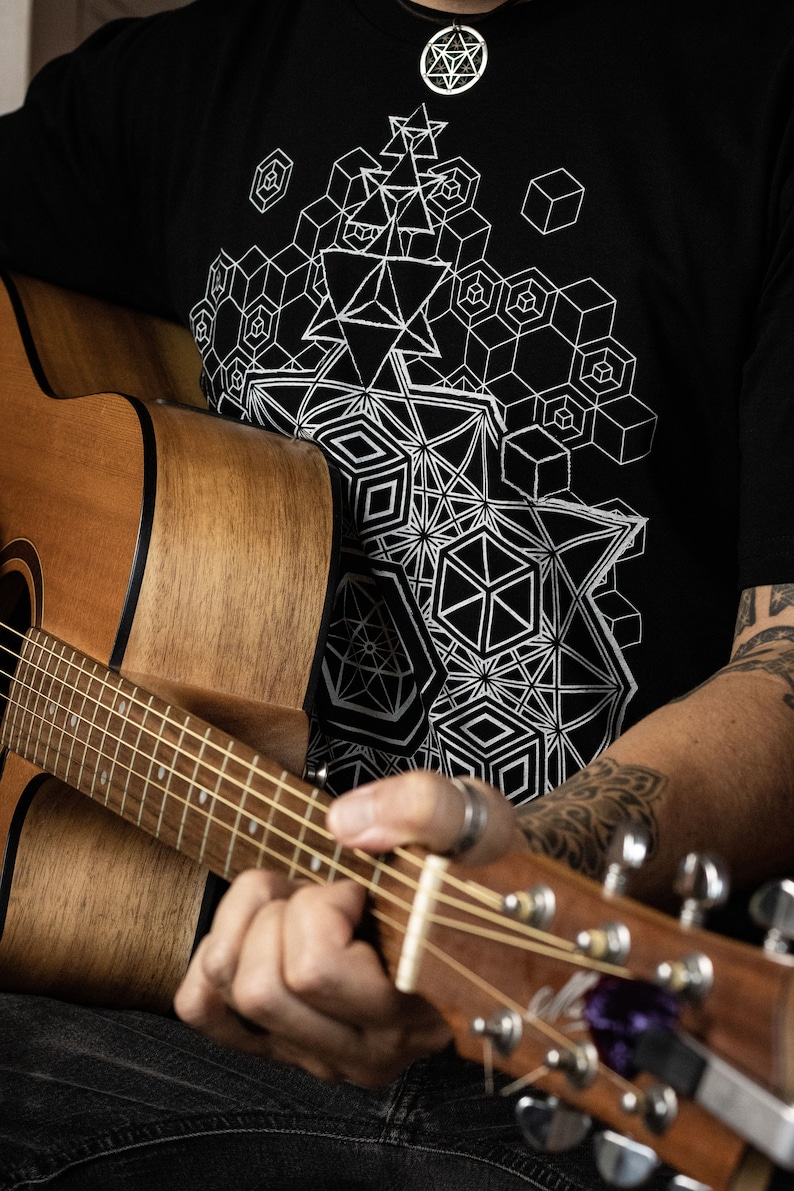 MENS Black T-shirt // Sacred Geometry // Festival Clothing // 64 ...