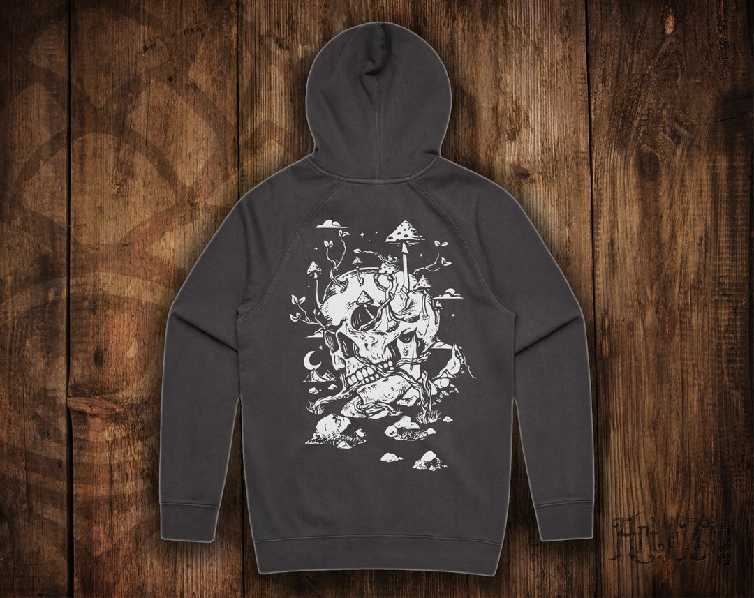 Memento Mori Day of the Dead Mushroom Skull Graphic Pullover Hoodie ...