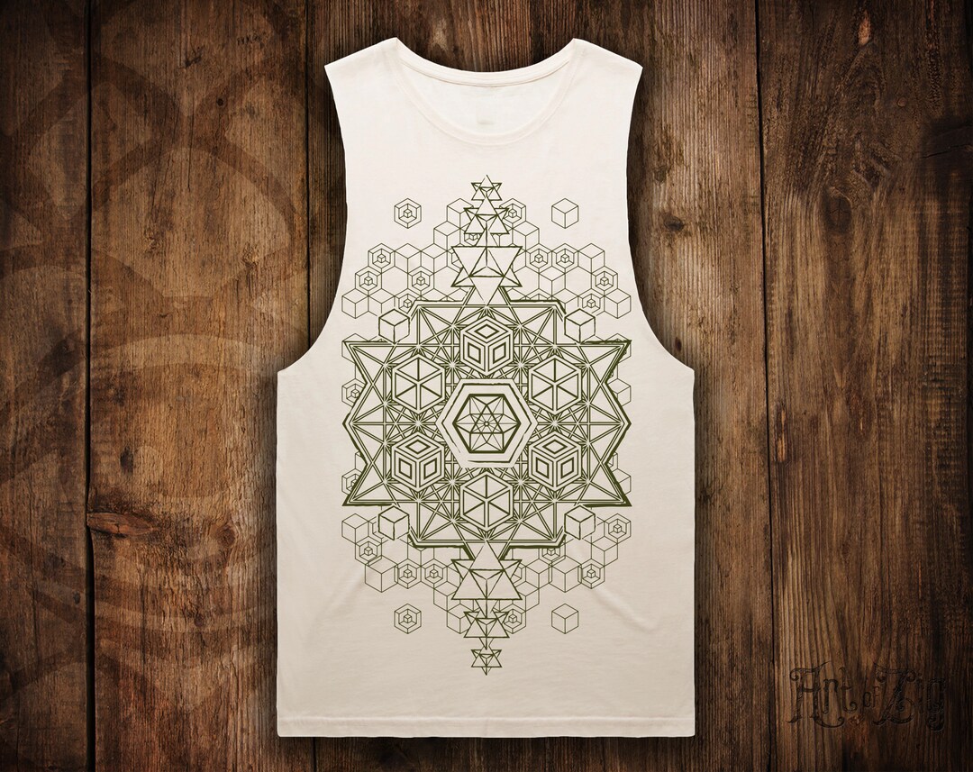 MENS Sacred Geometry Star Tetrahedron Fractal Festival Vest Tank Top - Etsy