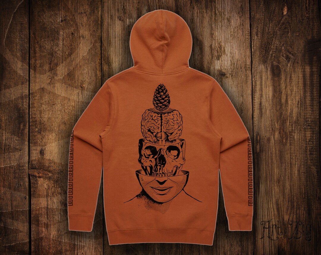 Skull Pineal Gland Psy Trance Hoodie Brain Anatomy Third Eye ...