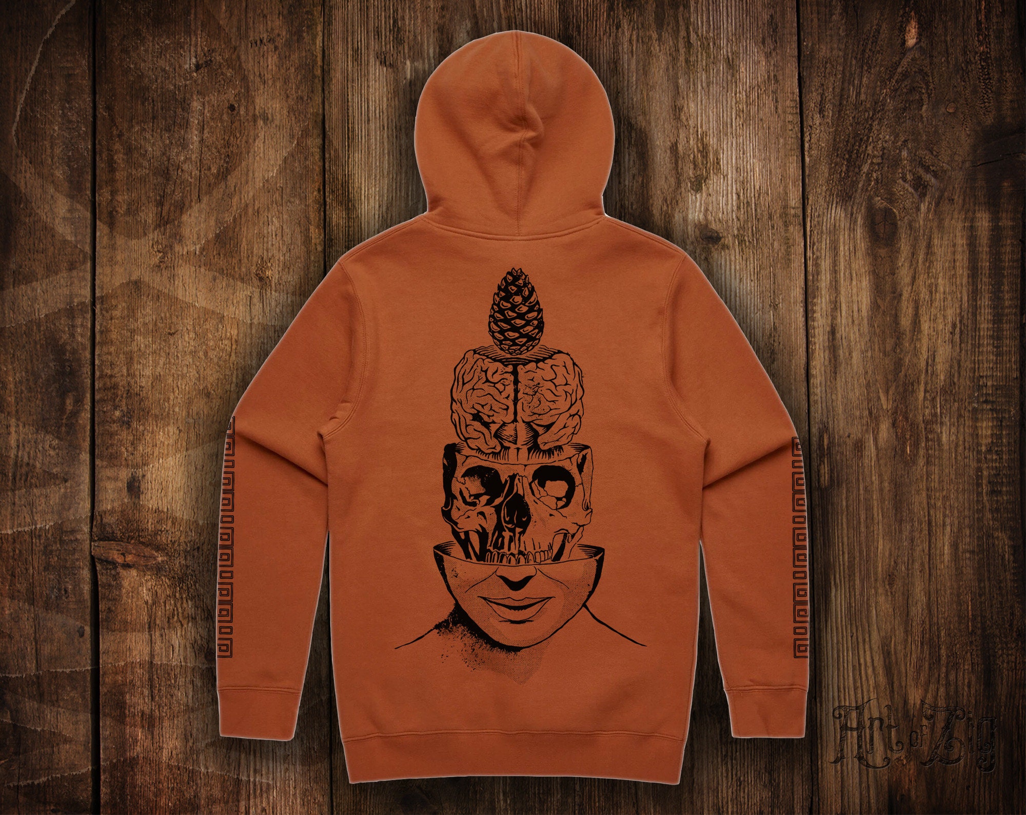 Skull Pineal Gland Psy Trance Hoodie Brain Anatomy Third Eye - Etsy