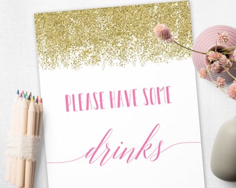 Gold glitter signs | Etsy