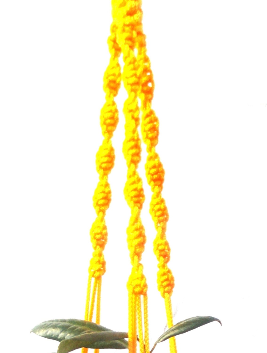 Yellow mini plant hanger Macrame hanging planter 20 inches 3mm | Etsy
