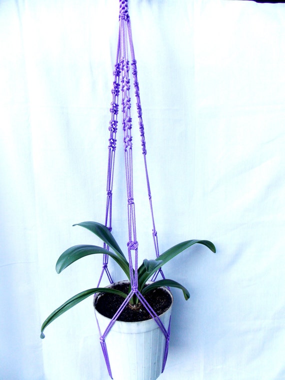 Purple Macrame Plant Hanger Macrame Plant Holder Hanging | Etsy